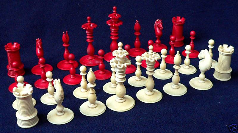 Calvert Style Ivory Chess Set